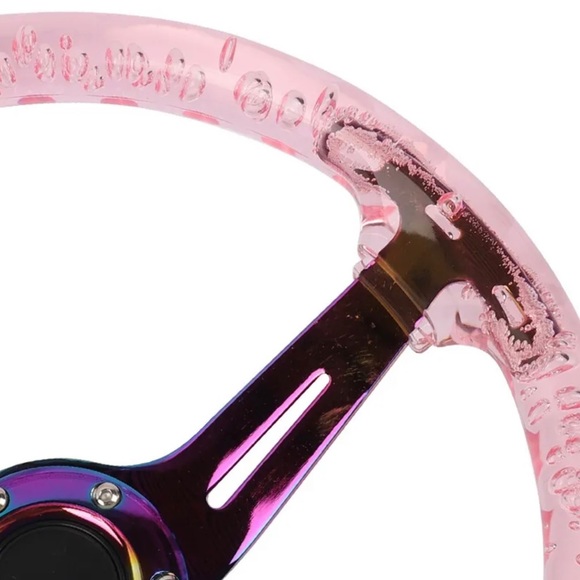 Other | 6holes 35mm Deep Dish Vip Pink Crystal Bubble Neo Chrome Spoke ...